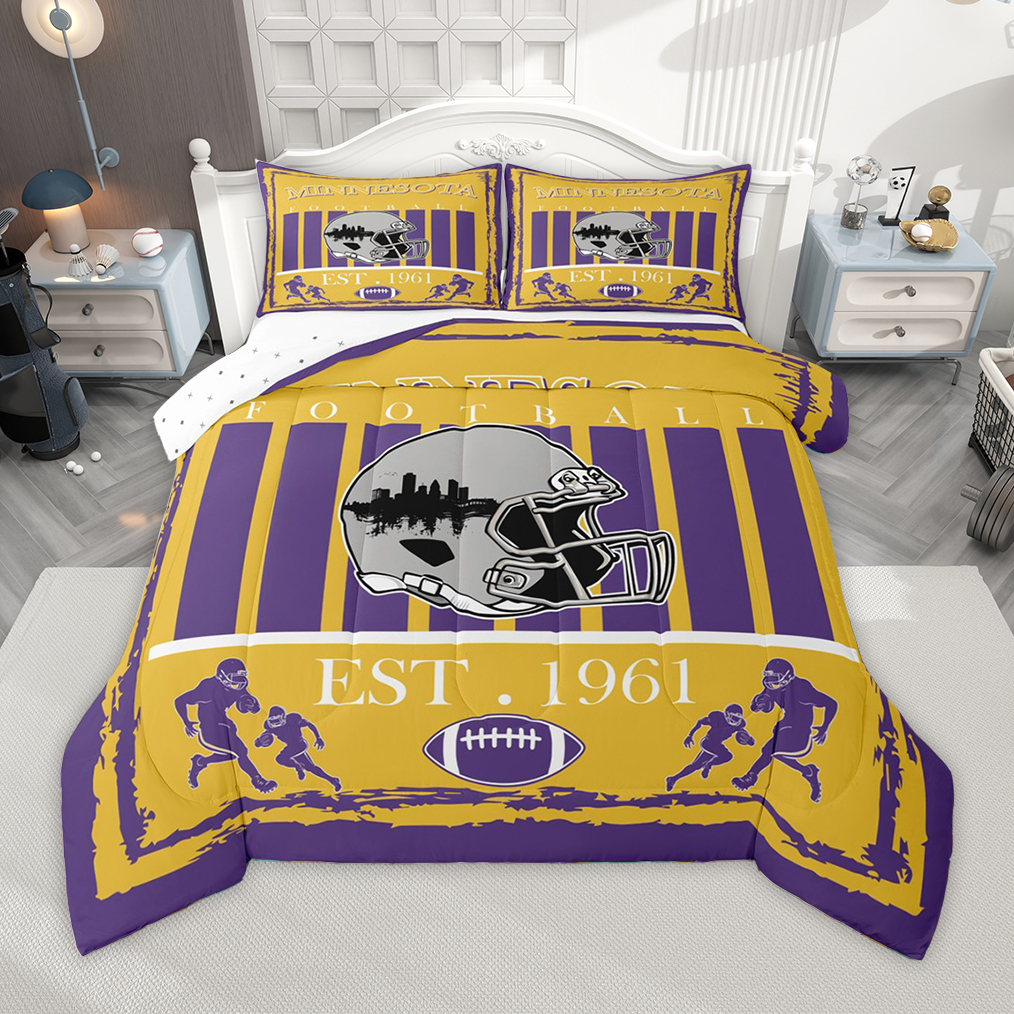 Homewish Minnesota City Silhouette Full Size Comforter Sets,Rugby Sport ...