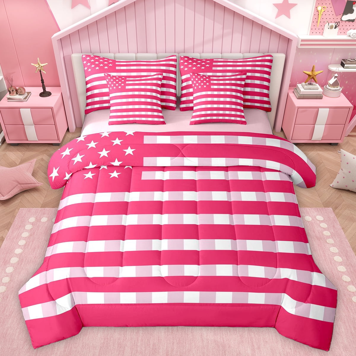 Homewish Modern American Flag Bedding Comforter Set 7pcs for Kids ...
