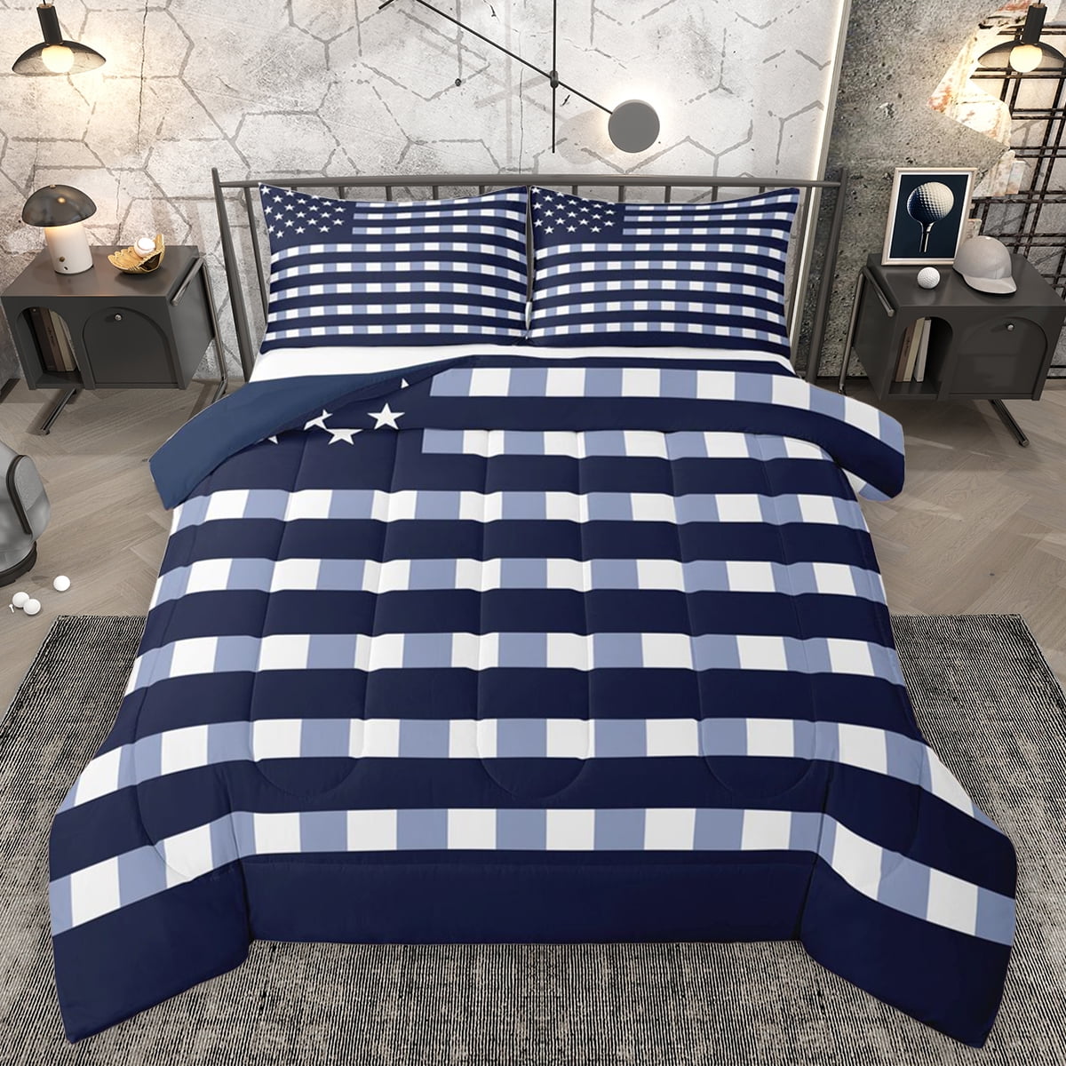 Homewish Modern American Flag Bedding Comforter Set for Kids, Cartoon ...