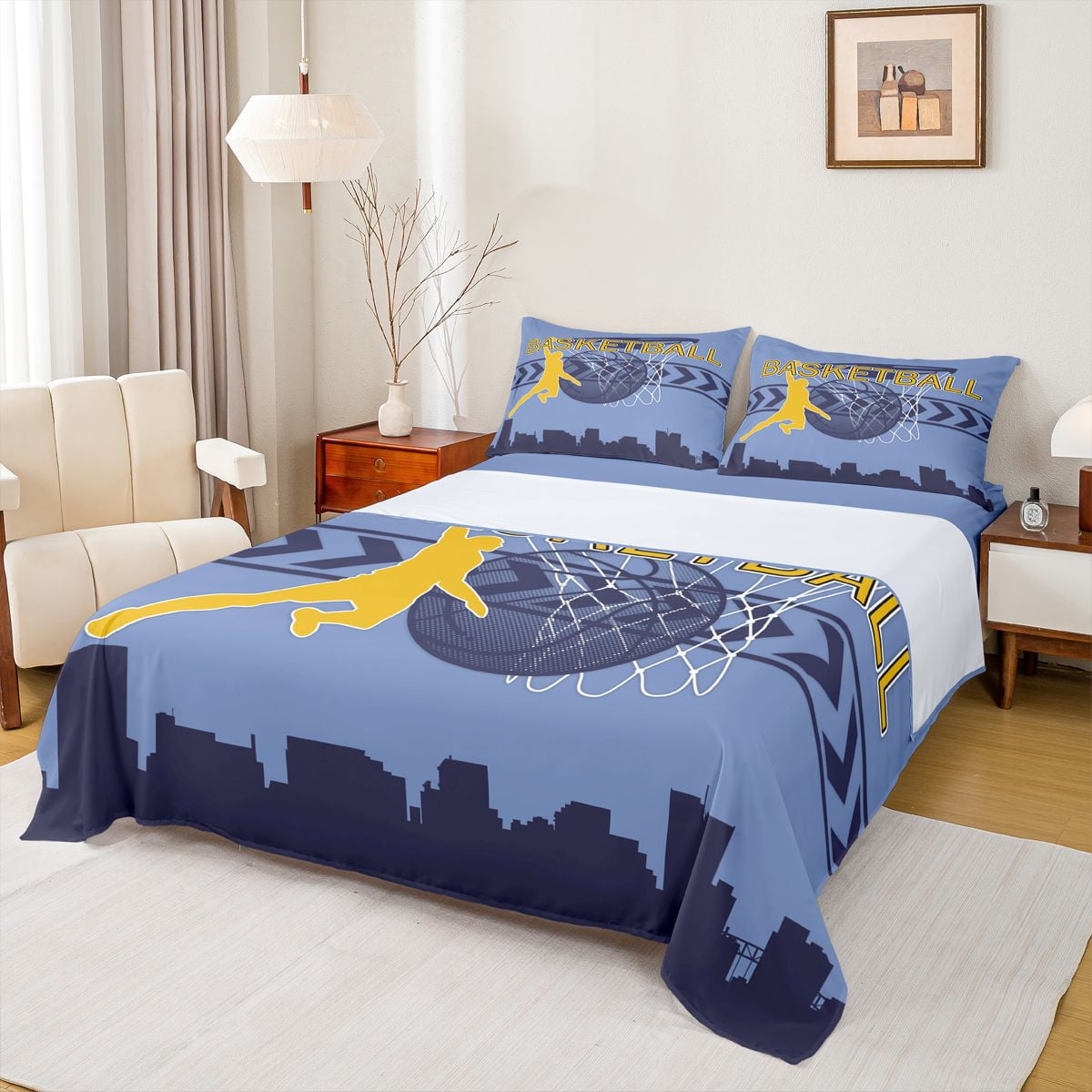 Homewish Modern Basketball Lover Full Size Sheets for Kids, Ball ...
