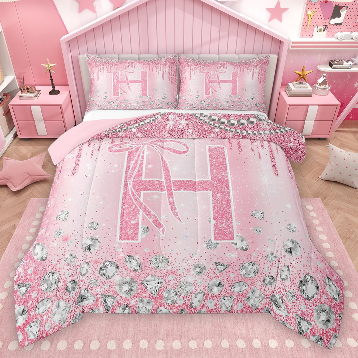 Homewish Monogrammed H Theme Bedding Comforter Set,Cartoon Stereoscopic ...