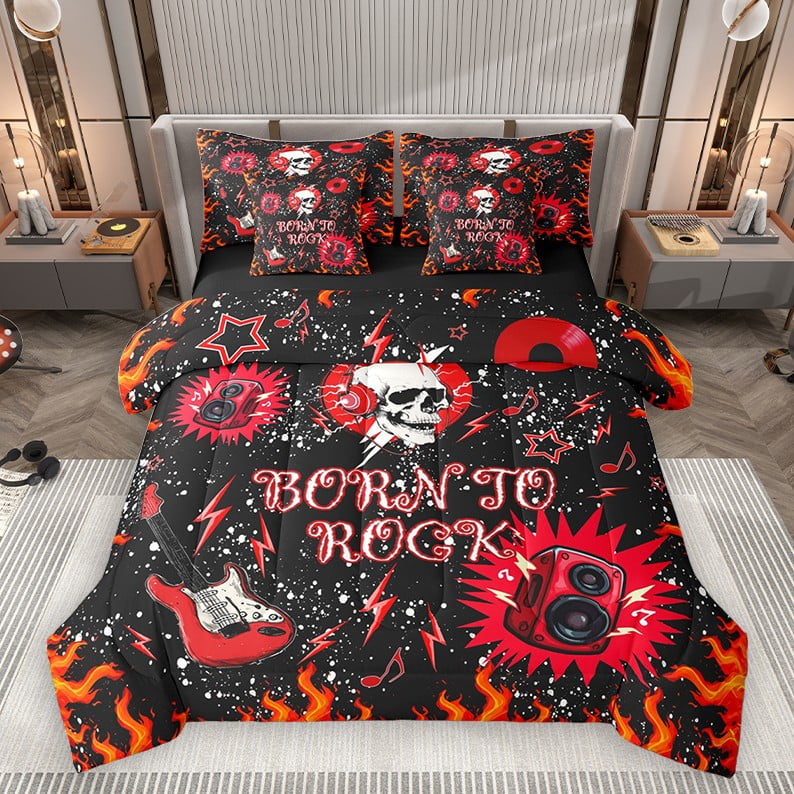 Homewish Musical Guitar 7 Pieces Bedding Comforter Set for Female Men ...