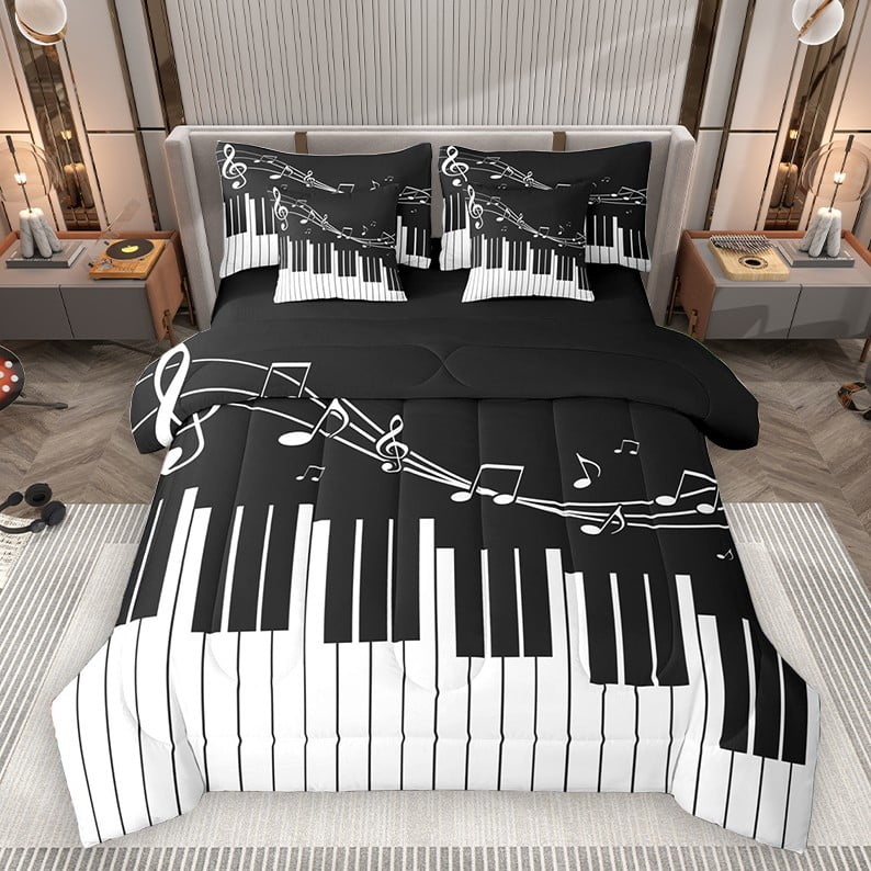Homewish Musical Notes 7 Pieces Bedding Comforter Set for Female Men ...