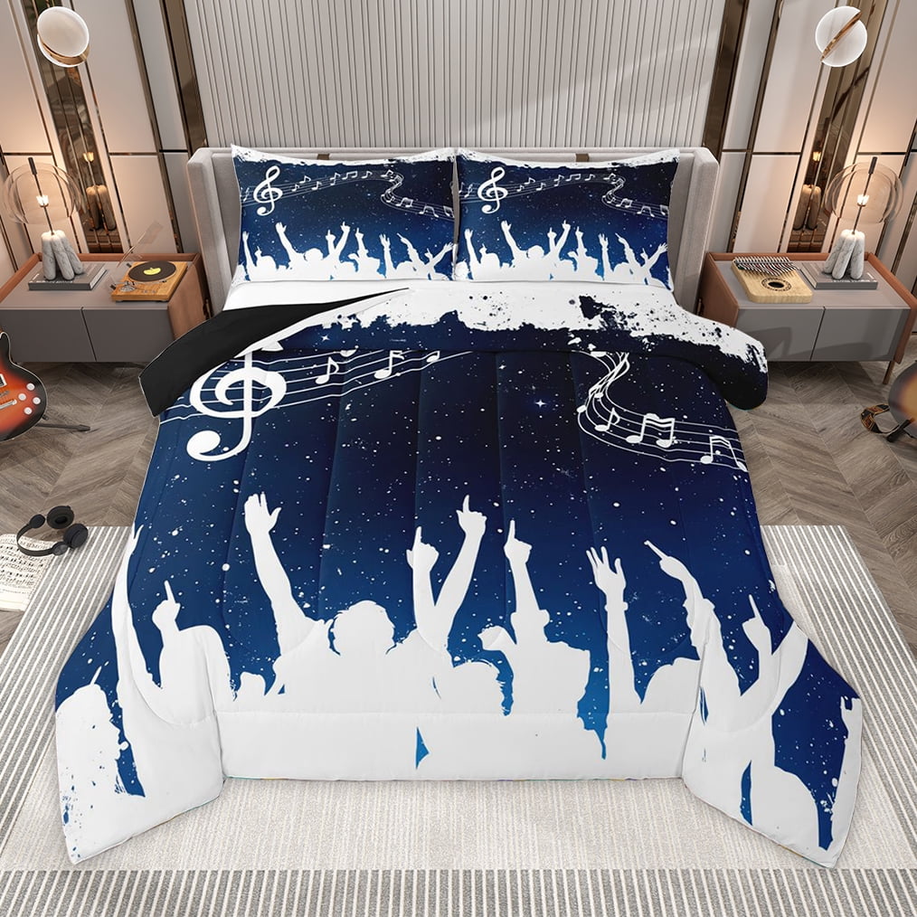 Homewish Musical Notes Melody Full Size Comforter Sets,Music Lover ...