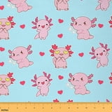 Homewish Ocean Animal Axolotl Fabric by the Yard 2 Yard,Pink Salamander ...