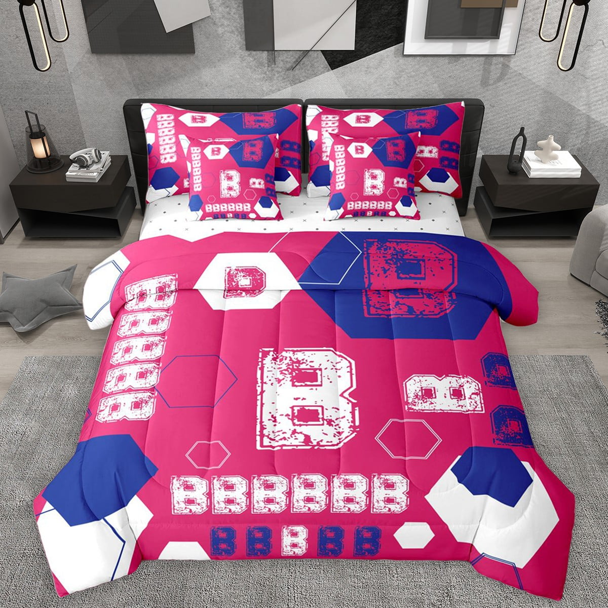 Homewish Personalized Initial B 7 Pieces Bedding Comforter Set For ...
