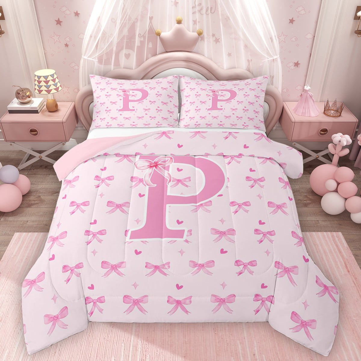 Homewish Personalized Initial P Full Size Comforter Sets 3-Piece for ...