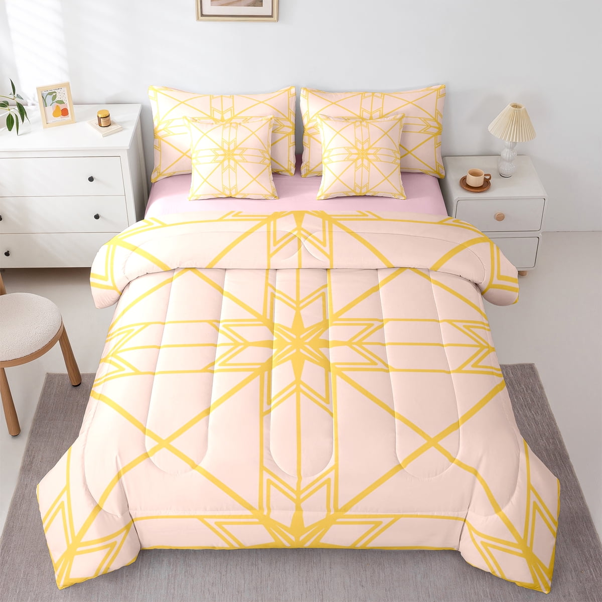 Pink And Gold Comforter Set
