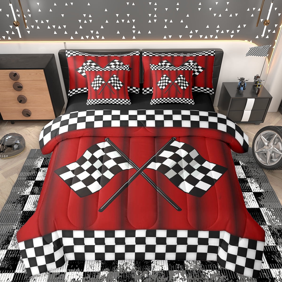 Homewish Race Car 7pcs Bedding Comforter Set,Extreme Sport Queen ...
