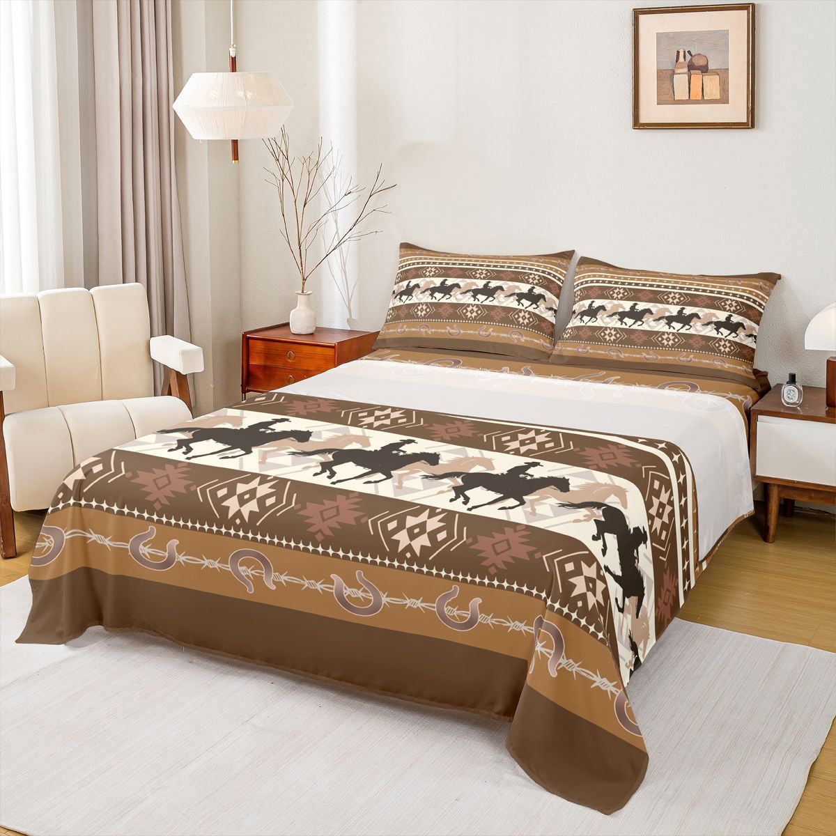 Homewish Retro Bohemian Aztec Twin Sheet Sets for Adult, Tribal ...