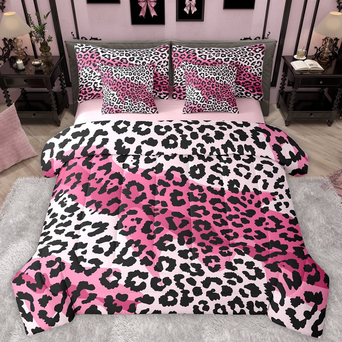 Homewish Retro Cheetah Pattern 7pcs Bedding Comforter Set,Jungle ...