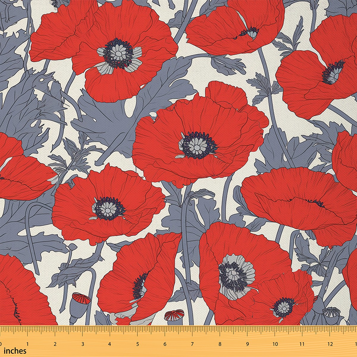 Homewish Retro Flower Floral Fabric by the Yard 3 Yard,Rustic Farmhouse ...