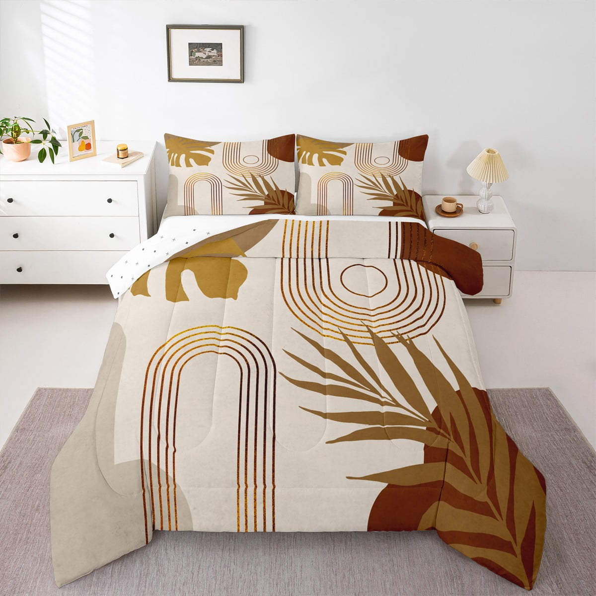 Homewish Retro Geometric Circle Bedding Comforter Set,Tropical ...