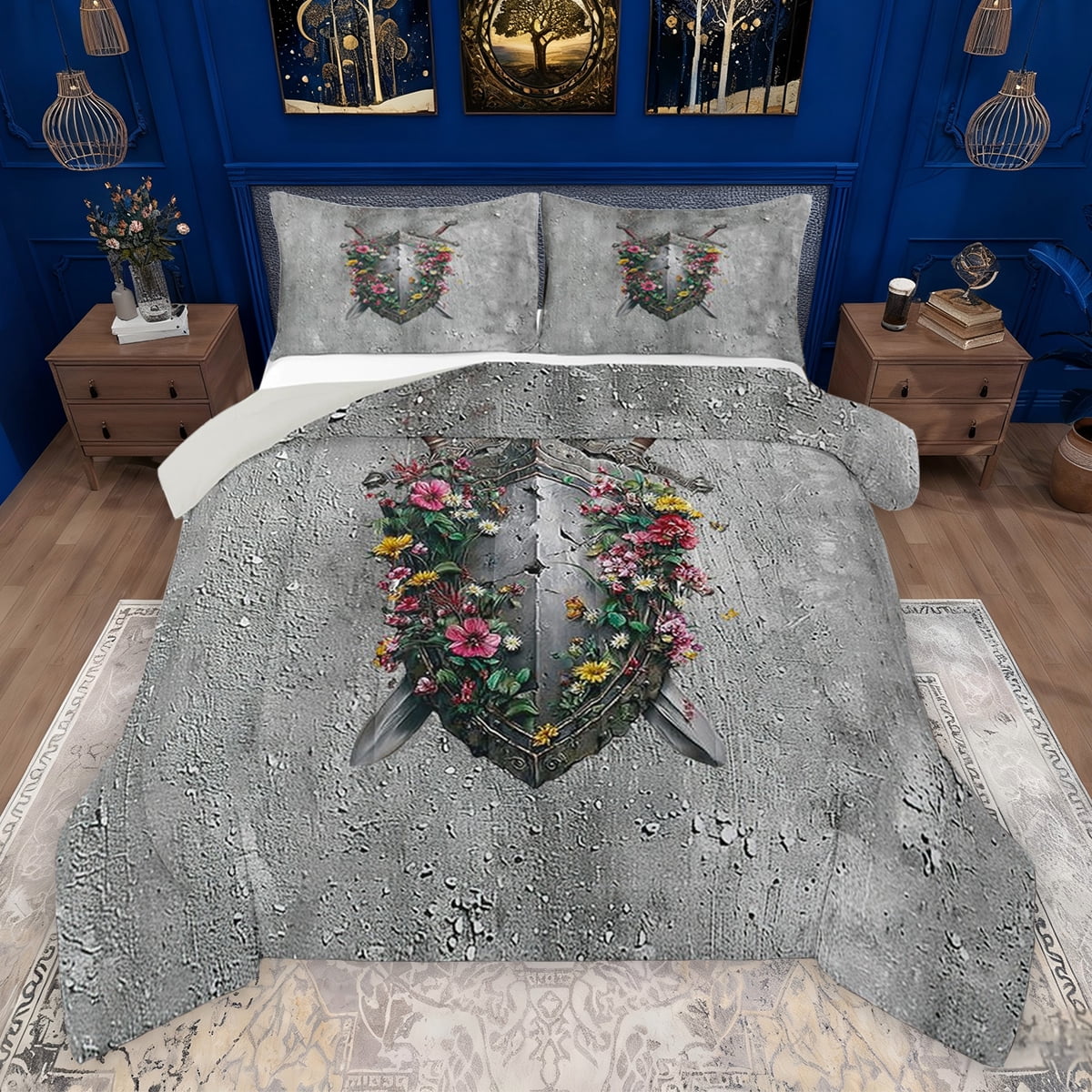 Homewish Retro Medieval Knight Bedding Comforter Set 2pcs for Boys ...