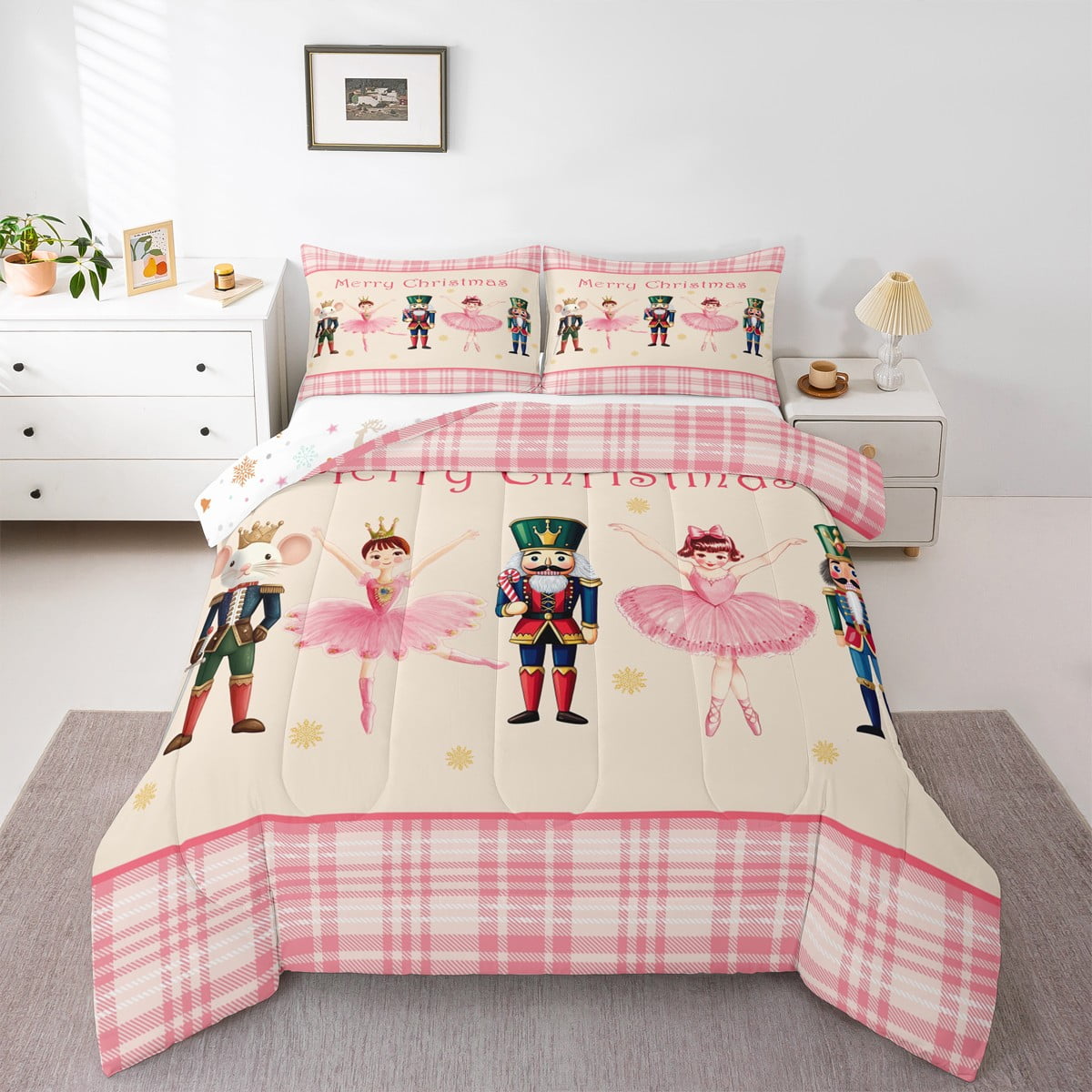 Homewish Retro Nutcracker Bedding Comforter Set,Cute Ballet Princess ...