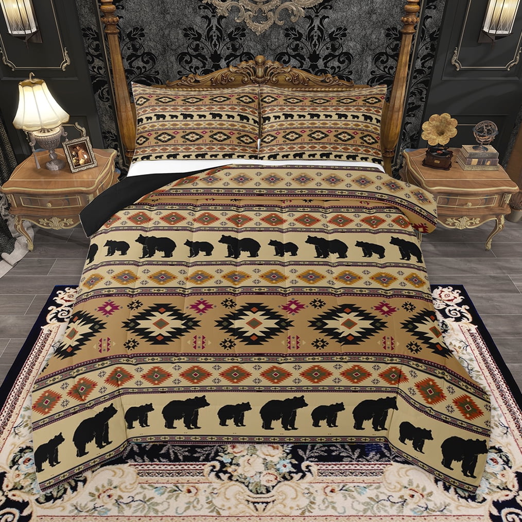 Homewish Rustic Boho Tribal Full Size Comforter Sets,Retro Rustic Aztec ...