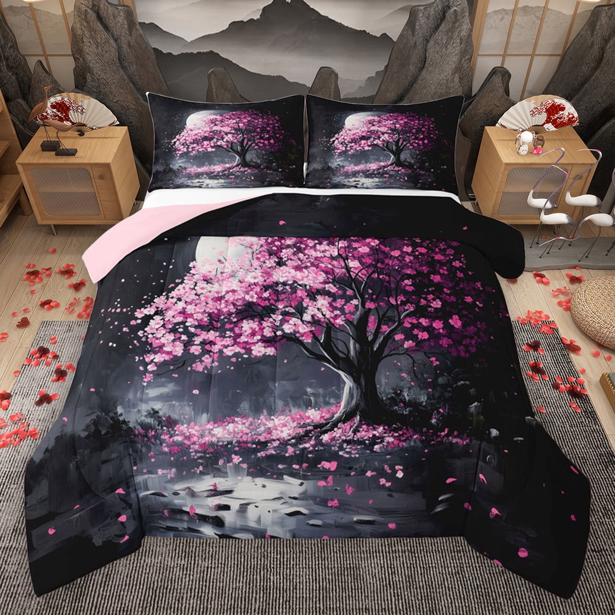 Homewish Rustic Cherry Flower Queen Comforter Set,Country Tree Bedding ...