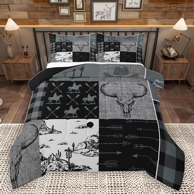 Homewish Rustic Cowgirl Cowboy Queen Comforter Set for Adult, Hippie ...