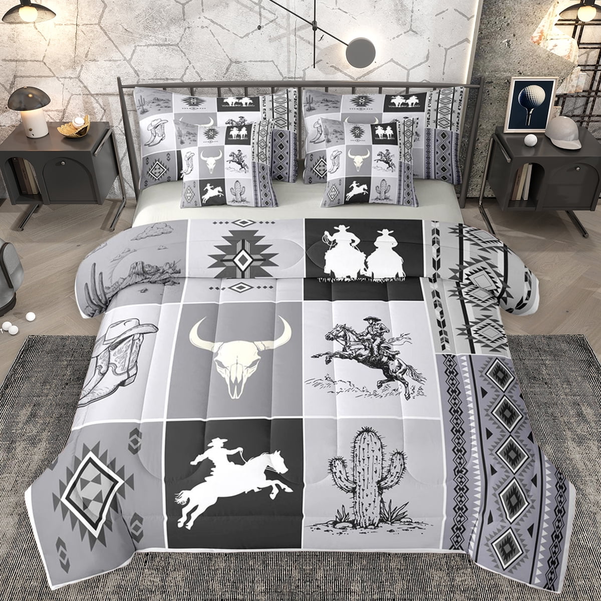 Homewish Rustic Farmhouse Teens Twin Bedding Sets 7-Piece, Western ...