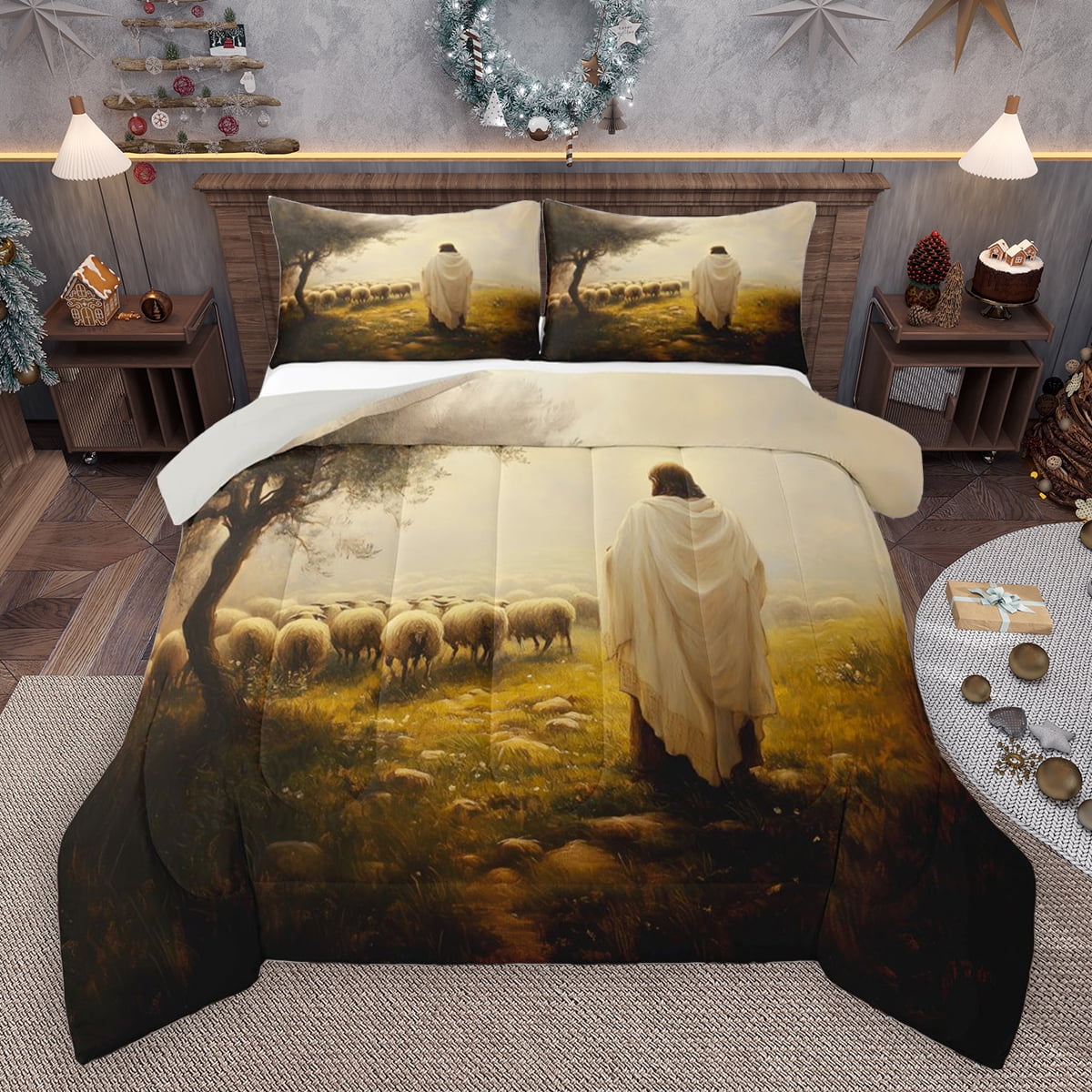 Homewish Rustic Sheep Animal Full Size Comforter Sets, Psychedelic ...