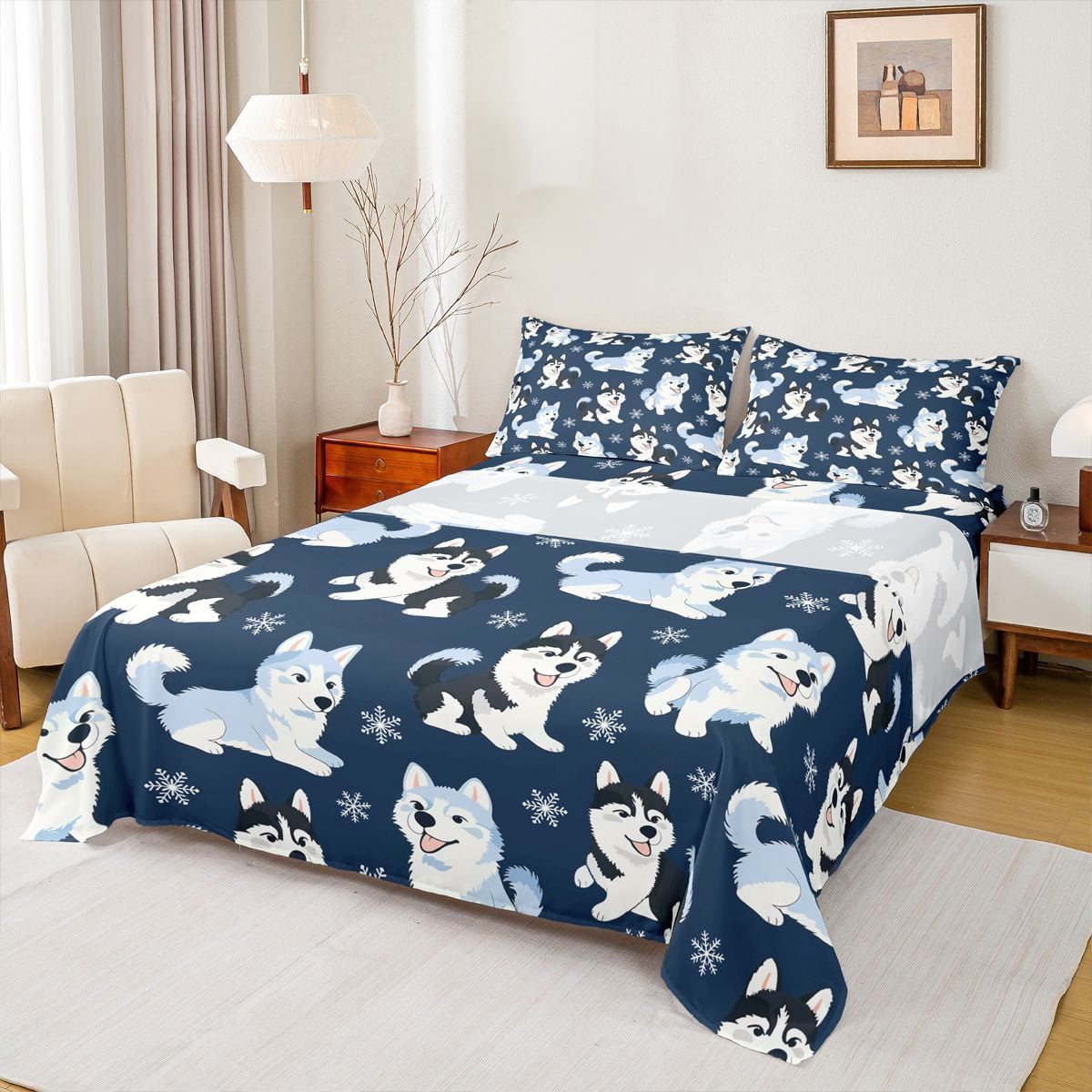Homewish Safari Wolf Full Size Sheets,Cute Cartoon Wolves Bed Sheets ...