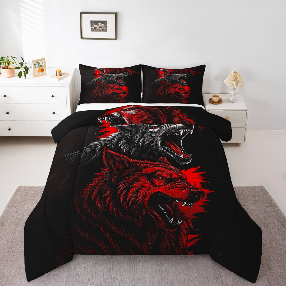 Homewish Safari Wolves 2pcs Bedding Comforter Set For Teens Boys Girls ...