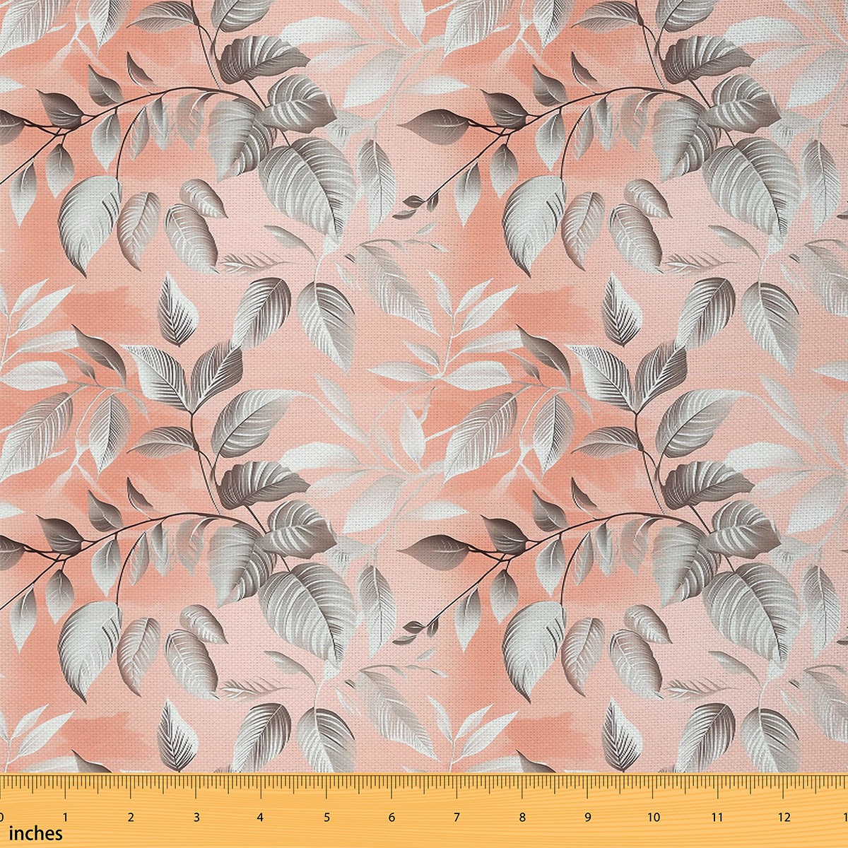 Homewish Silver Leaf Fabric by the Yard 3 Yard,Modern Aesthetic Sewing ...
