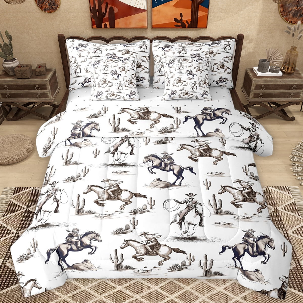 Homewish Southwestern Cowboy Tribal 7pcs Bedding Comforter Set,Rustic ...