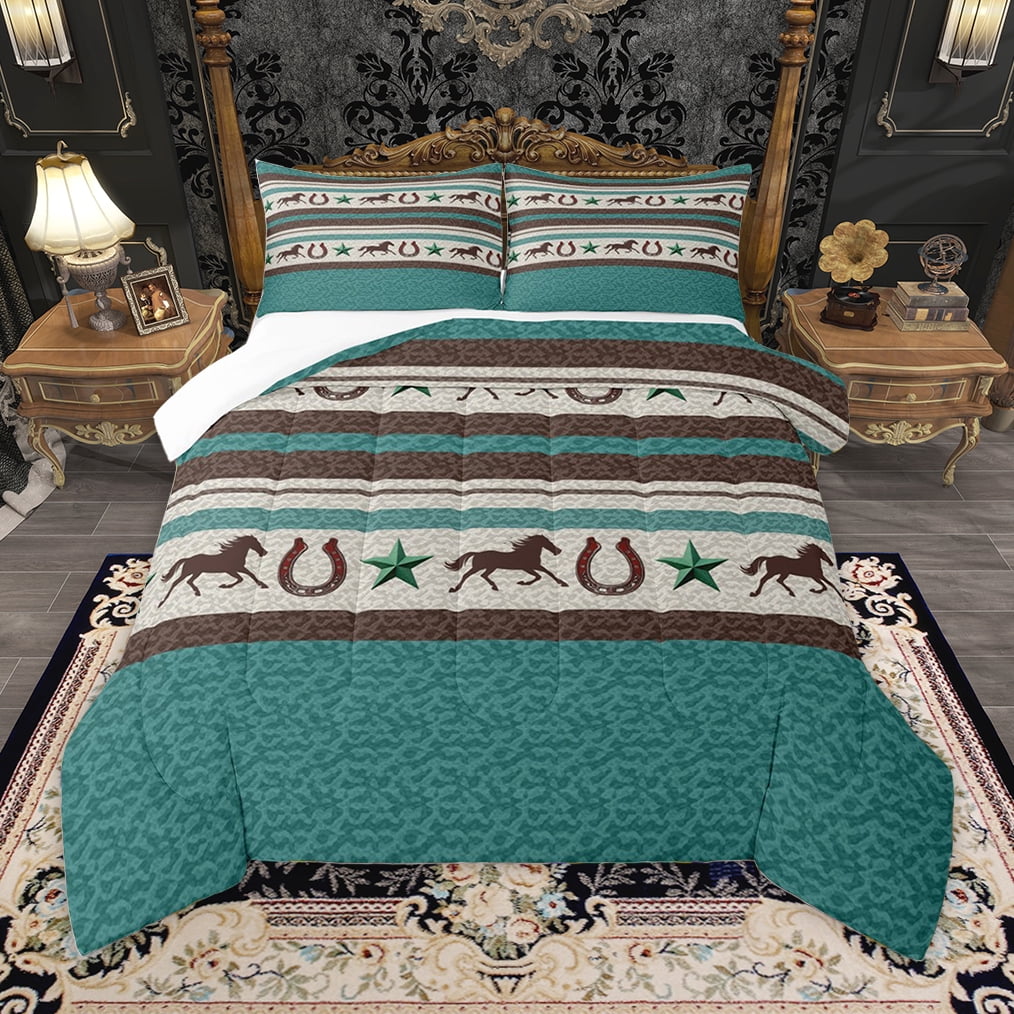 Homewish Southwestern Retro Horseshoe Full Size Comforter Sets,Rustic ...