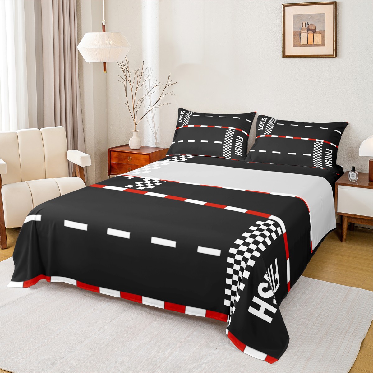 Homewish Sport Car Track Full Size Sheets,Speed Extreme Theme Bed ...
