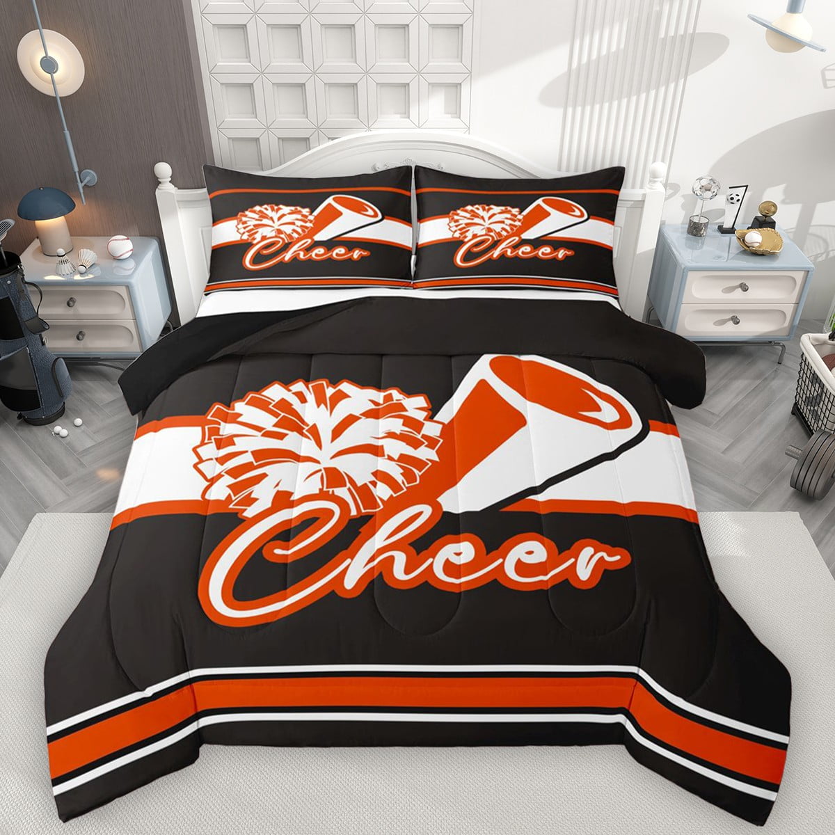Homewish Sport Cheerleading 3-Piece Full Size Comforter Sets For Kids ...