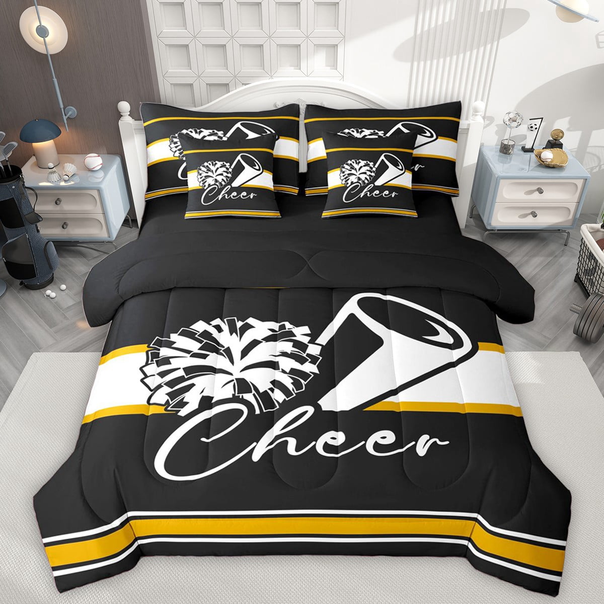 Homewish Sport Cheerleading 7-Piece Bedding Comforter Set For Kids ...