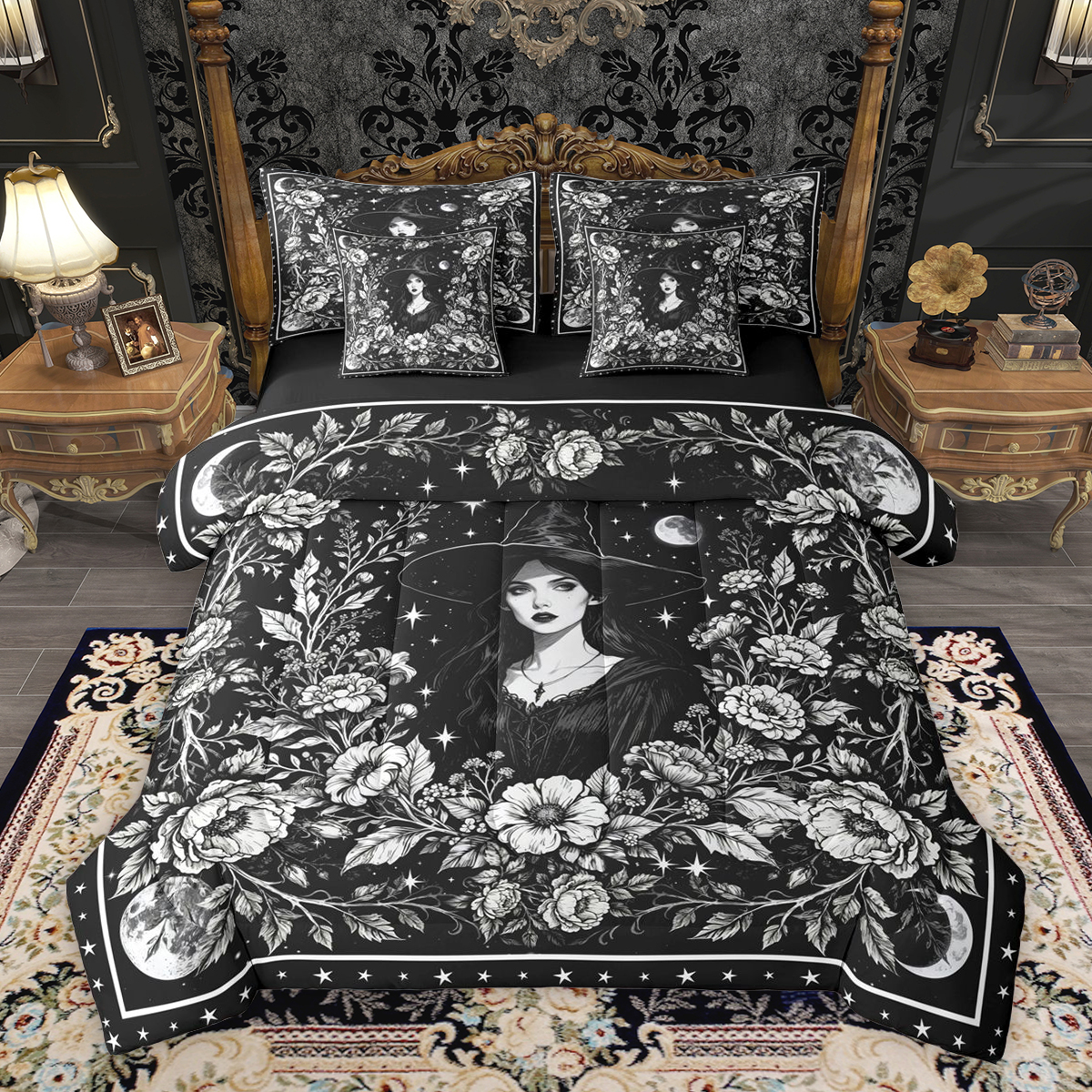 Homewish Teenagers Adults Gothic Witch Bedding Comforter Set 7-Piece ...