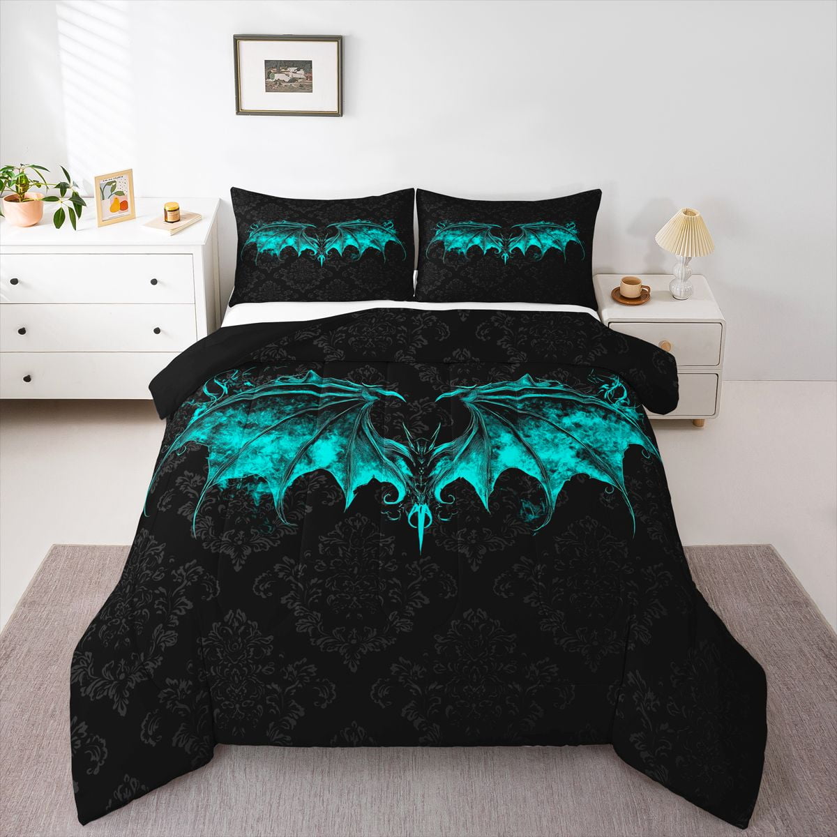 Homewish Teens Abstract Bat 3-Piece Full Size Comforter Sets,Exotic ...