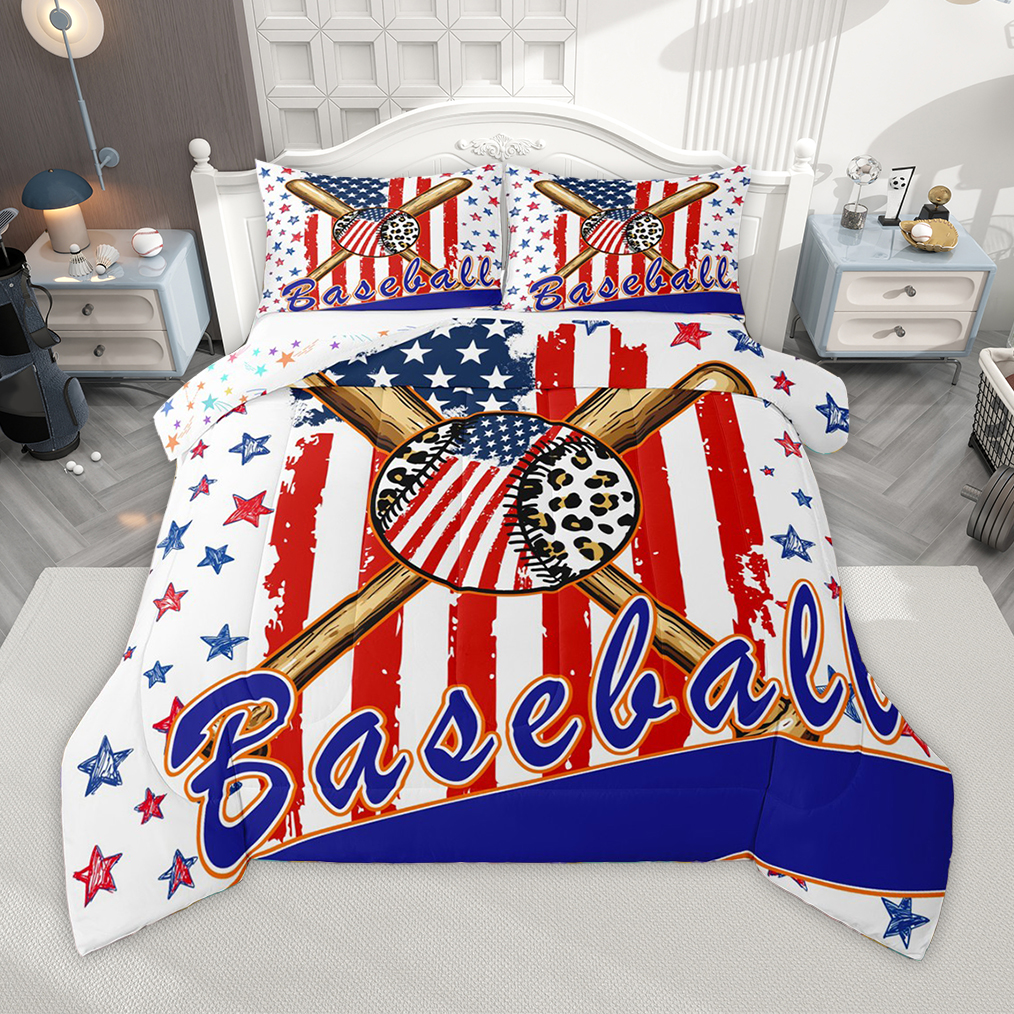 Homewish Teens Ball Game Bedding Comforter Set,Baseball Sport Theme ...