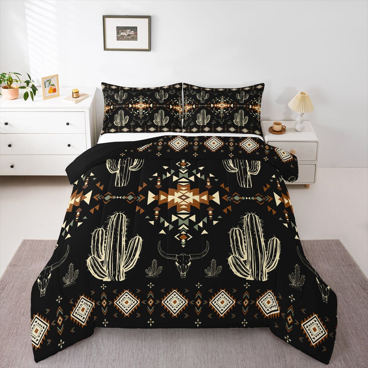 Homewish Teens Bohemian Aztec 3 Pieces Queen Comforter Set,Western ...