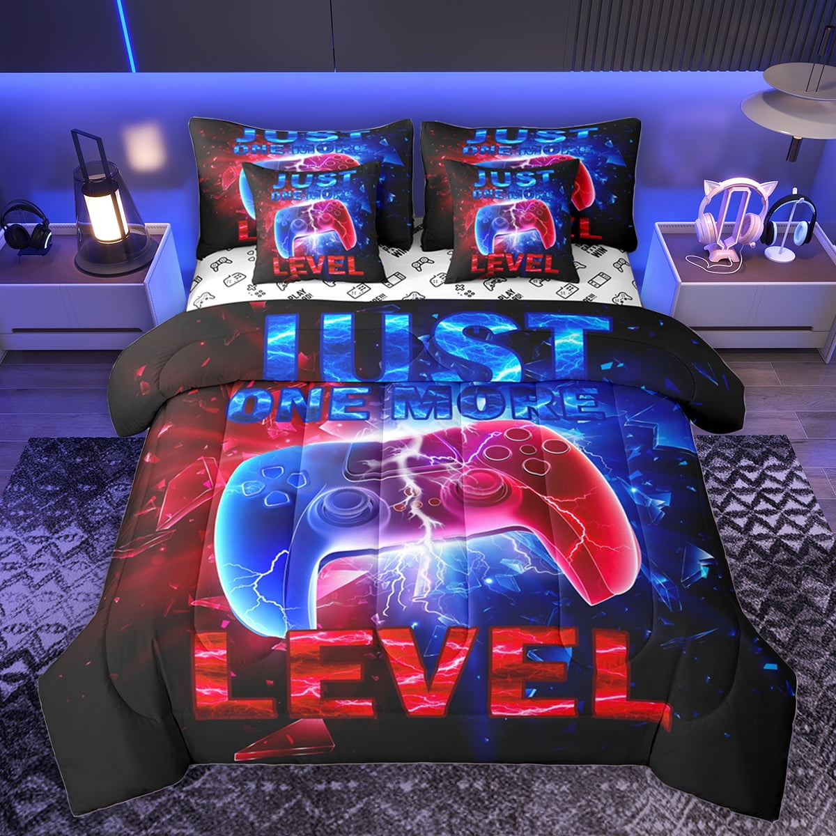 Homewish Teens Colorful Gamepad 7-Piece Twin Bedding Sets,Abstract ...