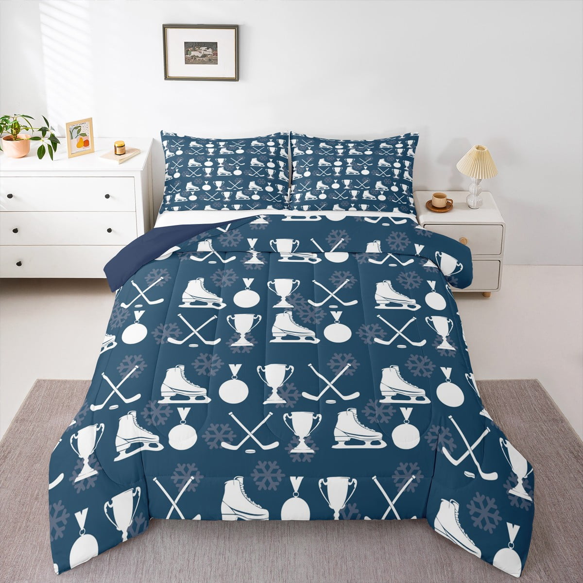 Homewish Teens Gamer Ice Hockey 2pcs Bedding Comforter Set,Sport Theme ...