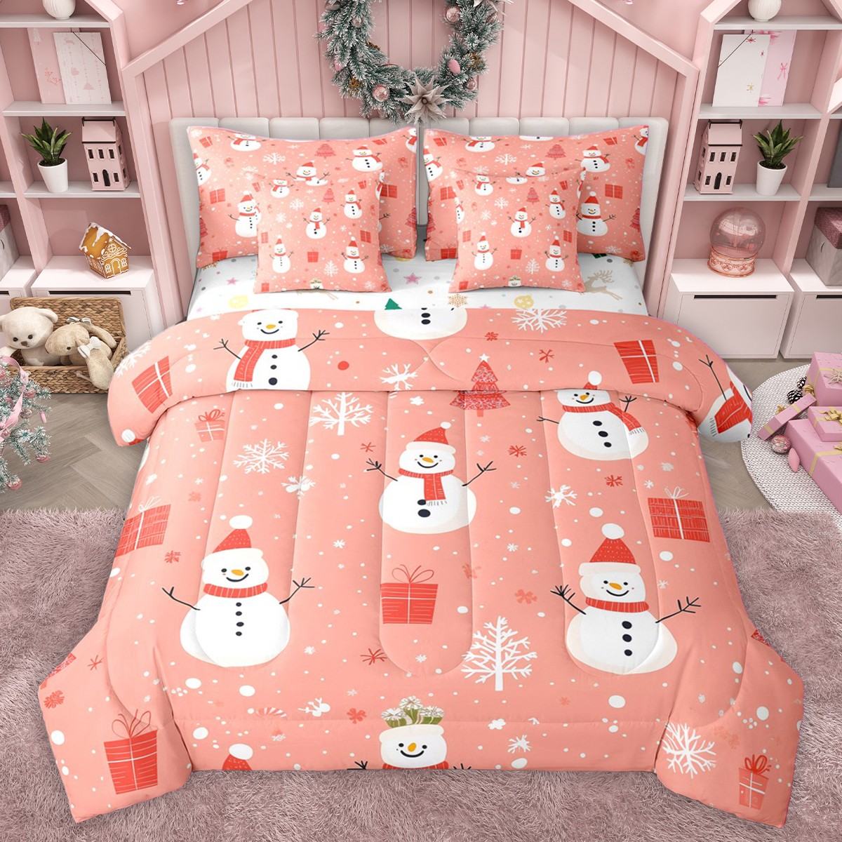 Homewish Teens Kids Children Christmas Snowman Bedding Comforter Set ...