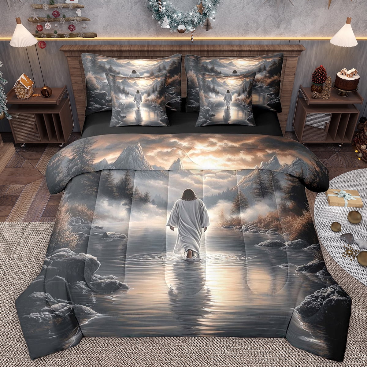 Homewish Teens Western Christian Bedding Comforter Set 7pcs, Rustic ...