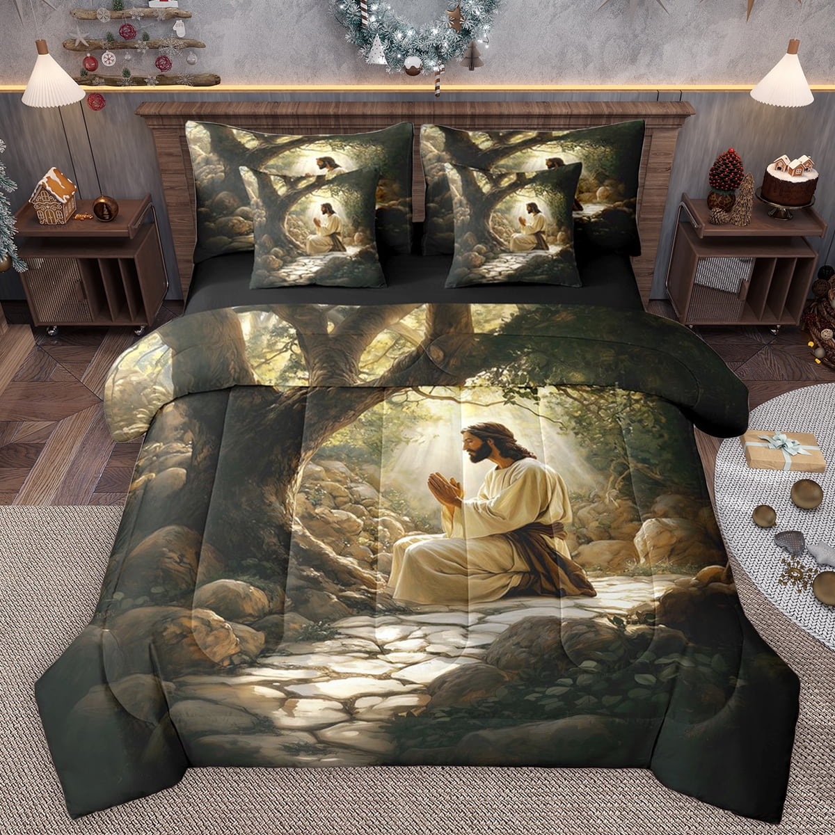 Homewish Teens Western Christian Twin Bedding Sets 7-Piece, Mary Bless ...