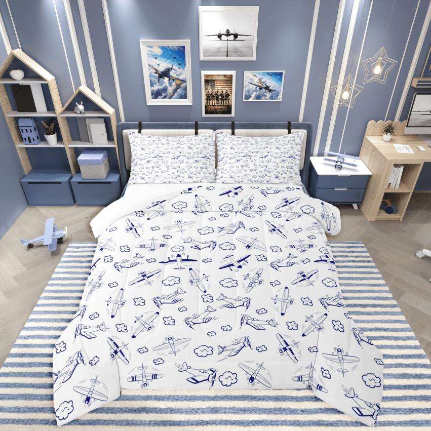 Homewish Transportation Theme 3-Piece Full Size Comforter Sets for ...