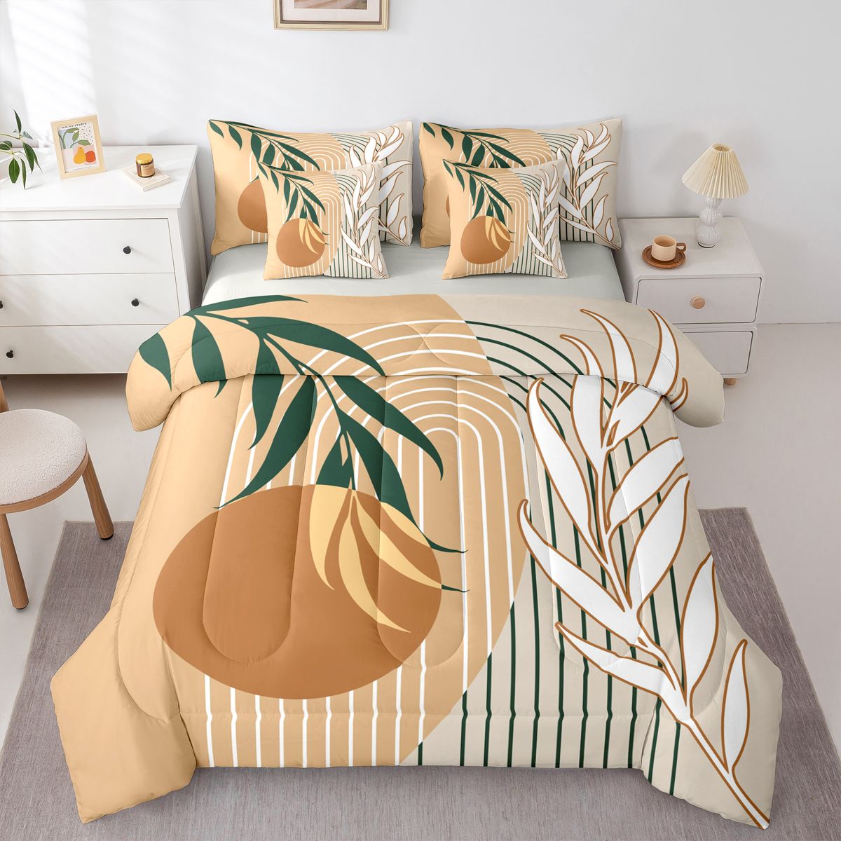 Homewish Tree Leaves Bedding Comforter Set 7pcs for Boys Girls ...