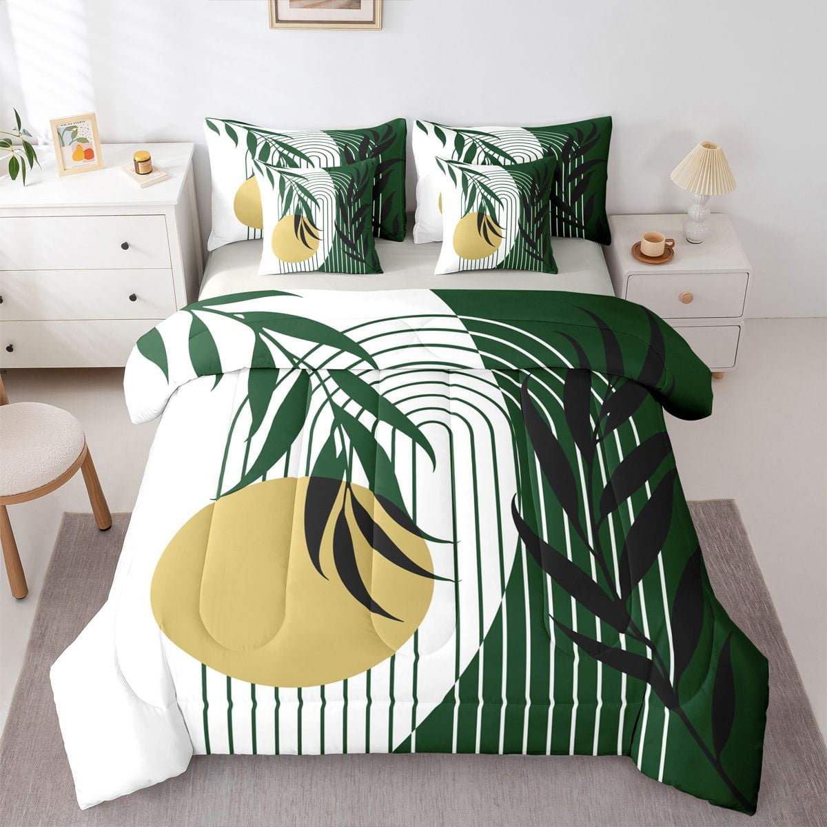 Homewish Tree Leaves Bedding Comforter Set 7pcs for Boys Girls ...