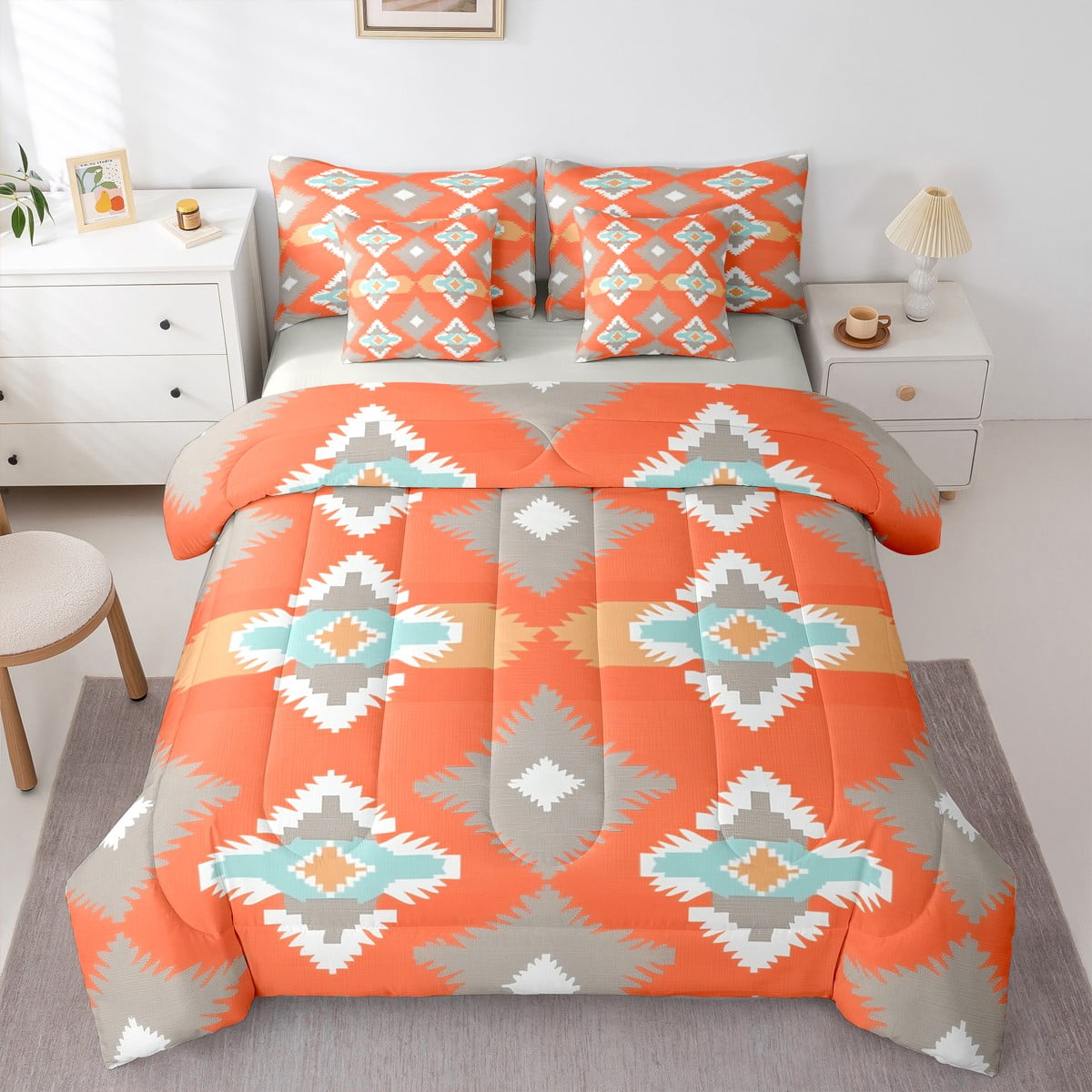 Homewish Tribal Aztec Bedding Comforter Set 7pcs for Teens Boys Girls ...