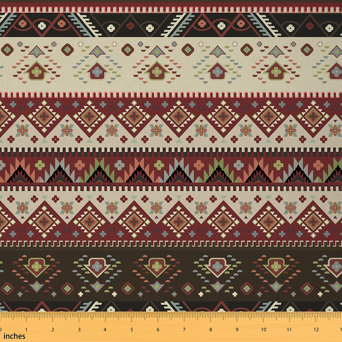Homewish Vintage Aztec Geometric Fabric by the Yard 2 Yard,Rustic ...
