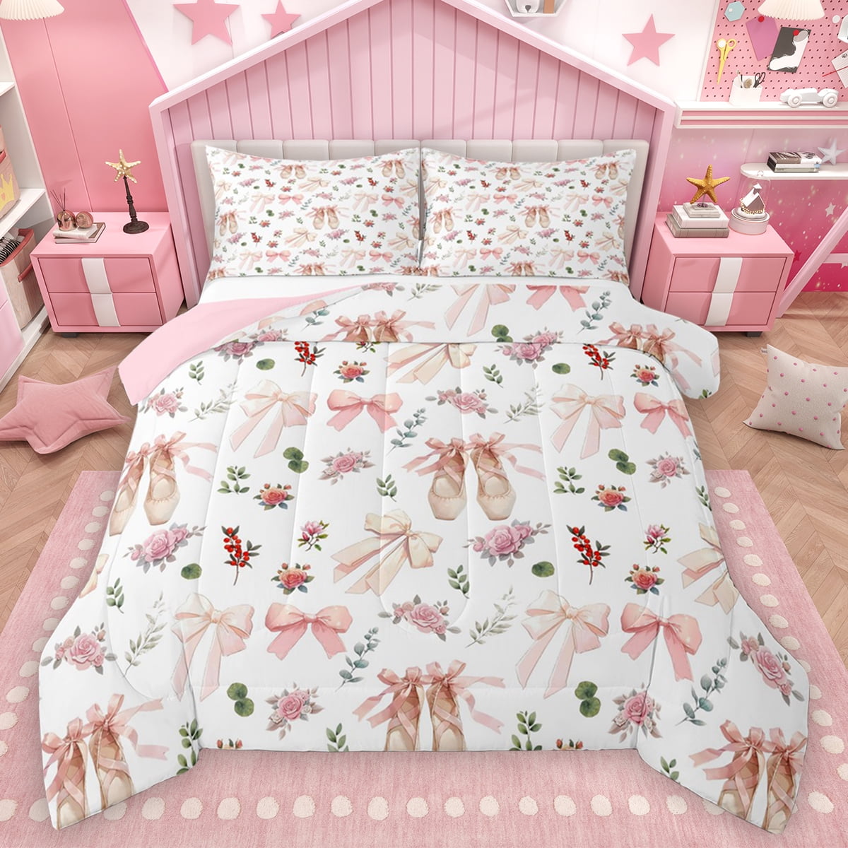 Homewish Vintage Ballet Shoes Full Size Comforter Sets for Kid ...
