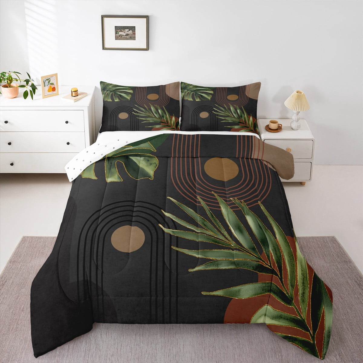 Homewish Vintage Geometric Striped Full Size Comforter Sets,Modern ...
