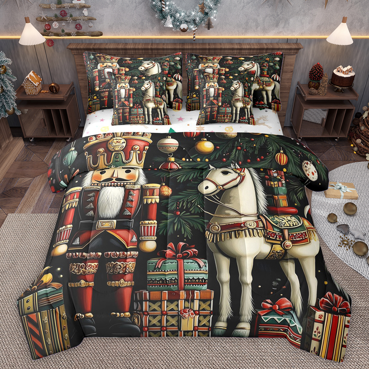 Homewish Vintage Nutcracker Soldier 7 Pieces Bedding Comforter Set ...
