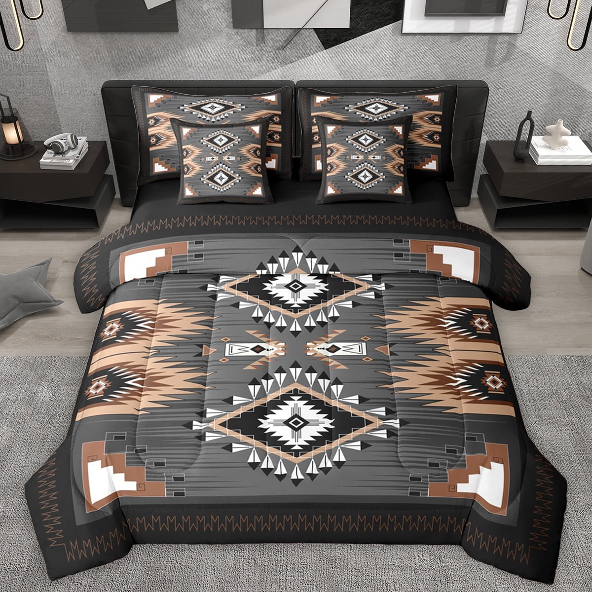 Homewish Vintage Western Aztec Twin Bedding Sets 7-Piece for Adult ...